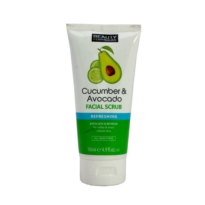 BEAUTY FORMULAS Cucumber and Avocado Facial Scrub Refreshing 150 ml